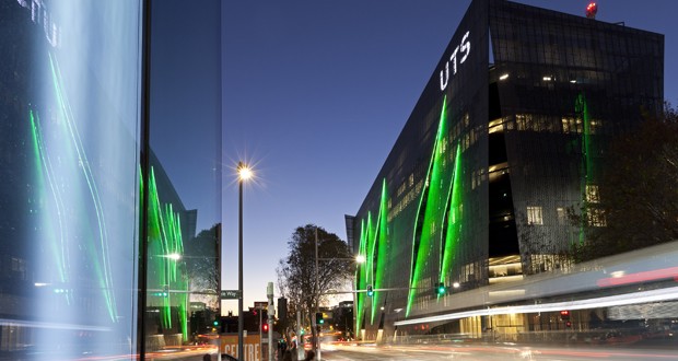 Aluminium binary code screen adorns new UTS building by Denton Corker ...