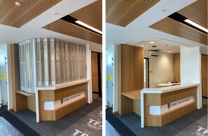 Slimline folding closure doors to secure counters, benchtops, serveries ...