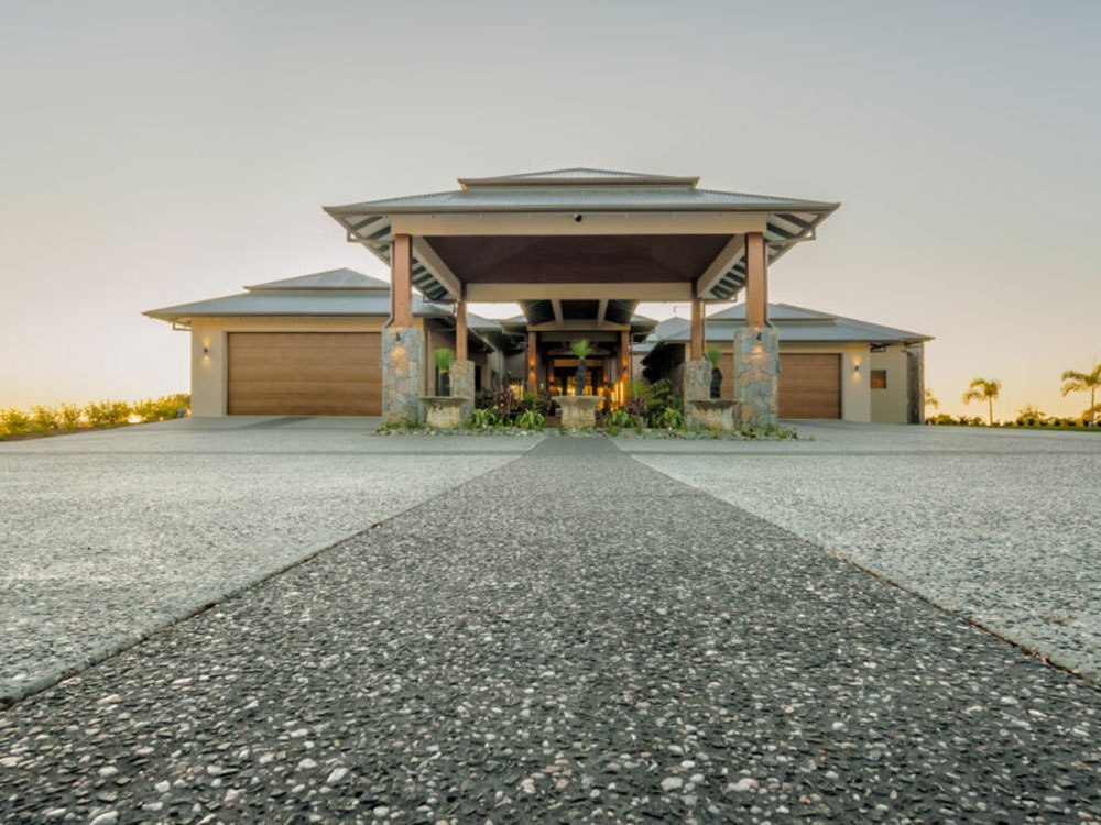Two-toned driveway achieved with Geostone products makes a statement at ...