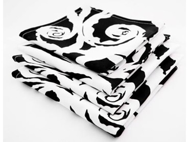 Custom made serviettes, Black PVC laser cut placemats and coasters from ...