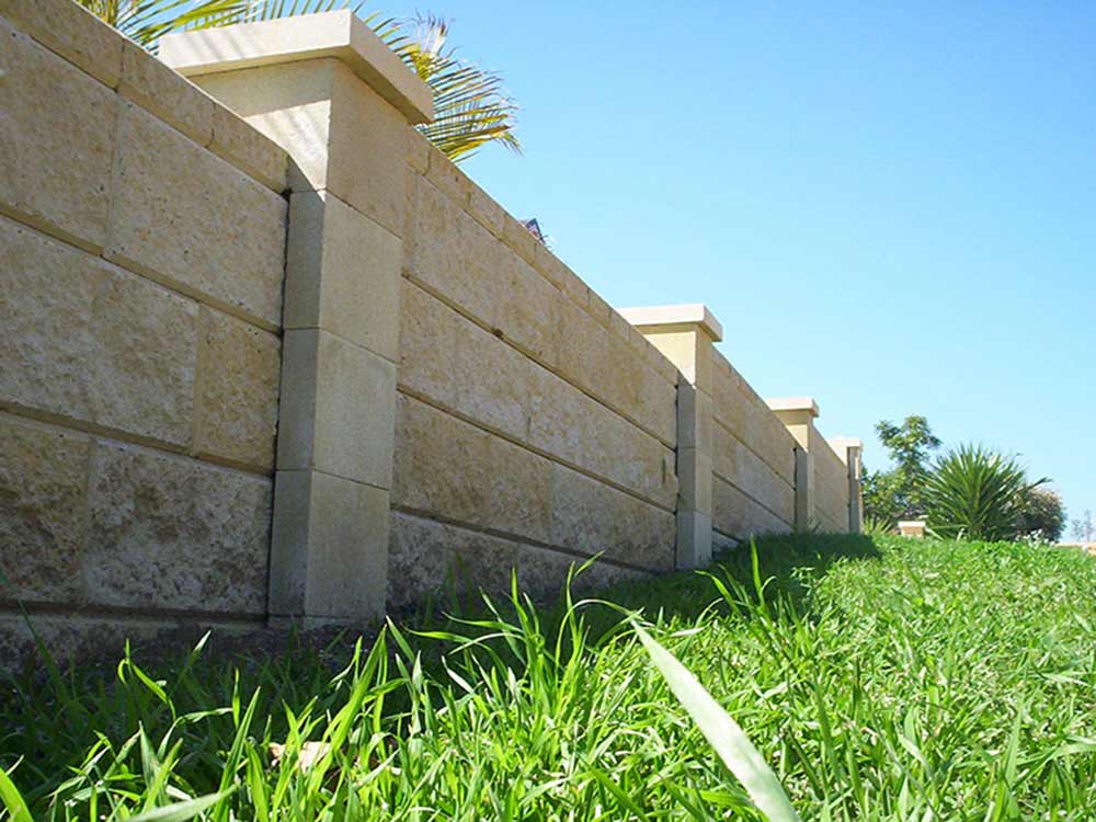 Concrete Block Fences Set Of Concrete Block Fence And Barrier For