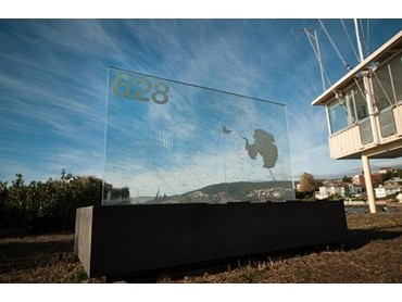 Digiglass decorative glass used in a sculpture at the Battery Point ...