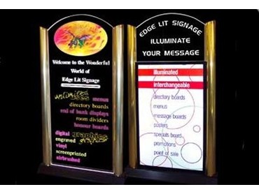 Double Pedestal edge lit signage available from Sasign International ...
