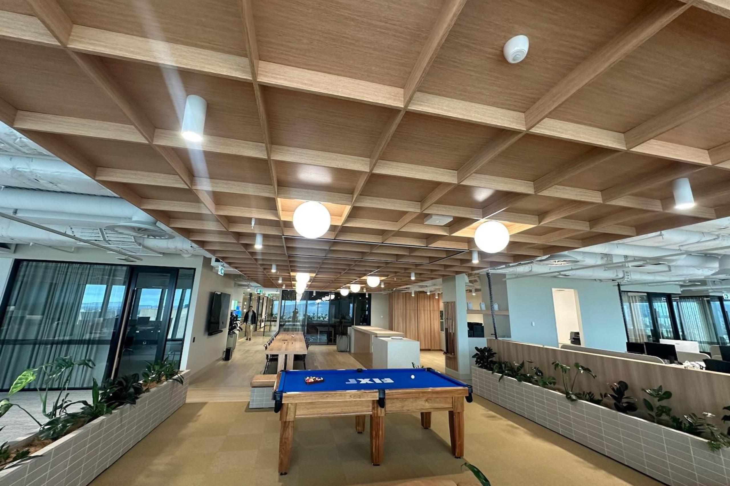 Feature ceiling created with SUPAWOOD’s Waffle Blades at Adelaide ...