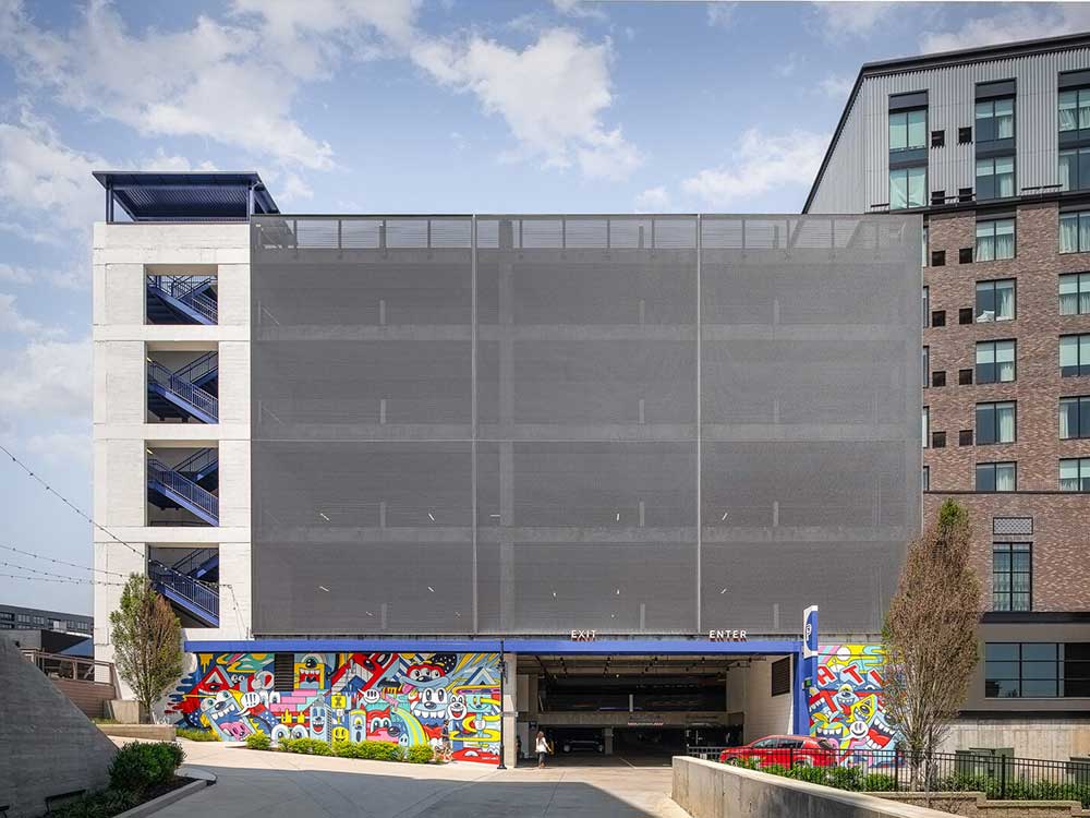 Kaynemaile mesh screens keep it cool in The Interlock parking garage ...