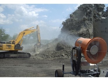 Misting systems hired from Kennards Concrete Care control dust ...