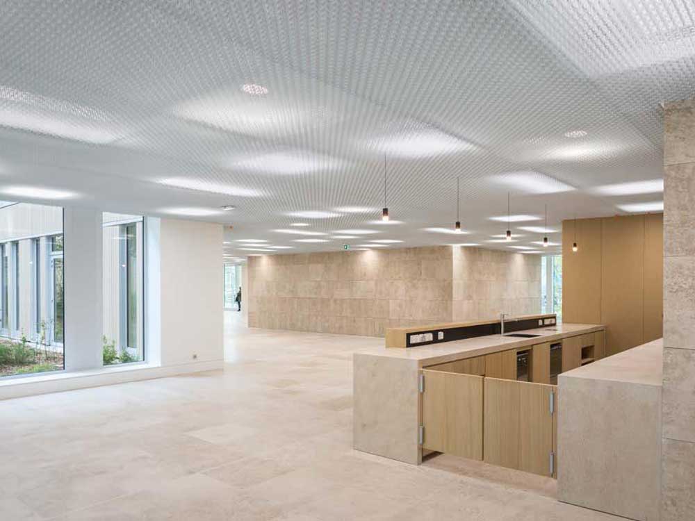 TICELL-N metal open-cell ceiling impresses at Novartis head office ...