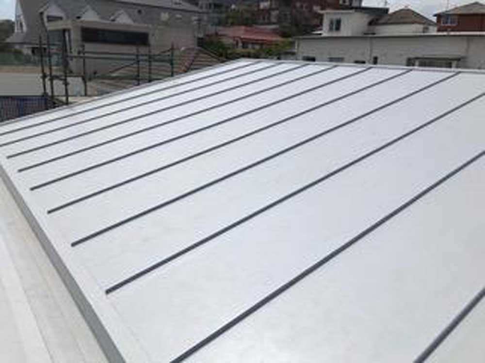 Zinc roof look achieved with Cosmofin PVC standing seams | Architecture ...