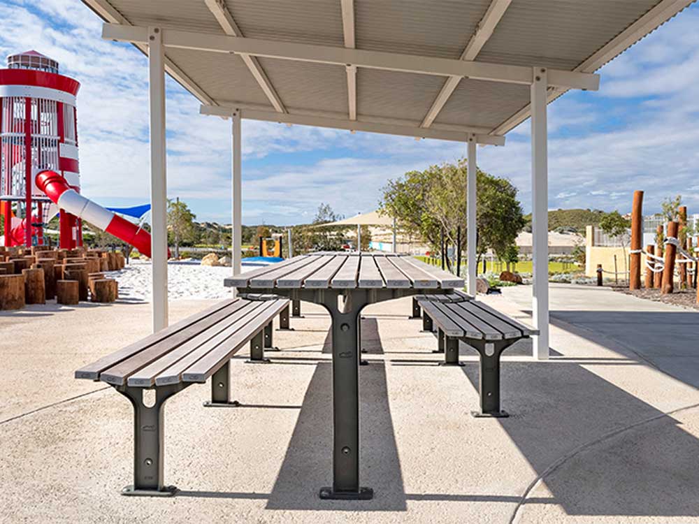 All-weather DDA compliant furniture specified for Eglinton beachside ...