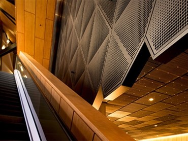 Perth Arena feature wall made from Pic Perf by Locker Group ...