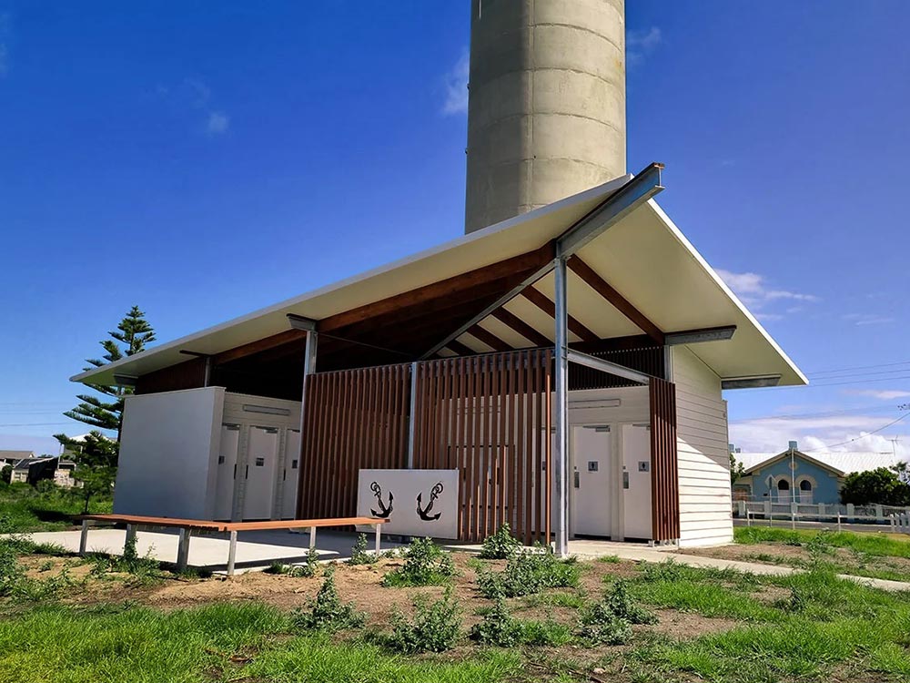 Britex accessible, vandal-resistant fixtures in contemporary toilet ...