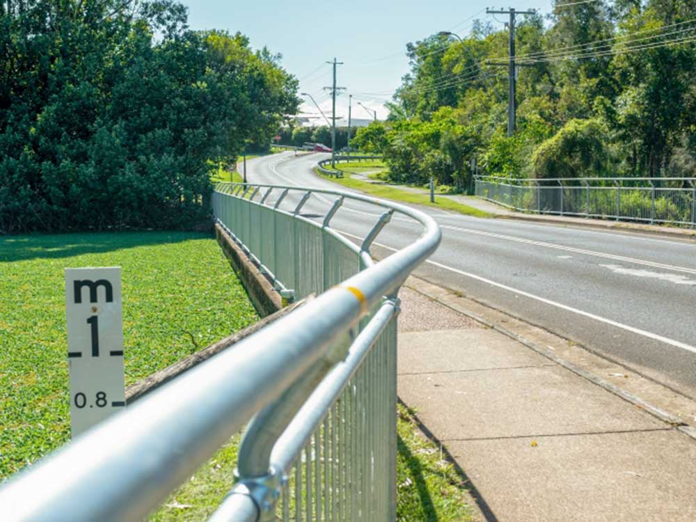 Bikeway barriers keeping pedestrians and cyclists safe on Redland Bay ...