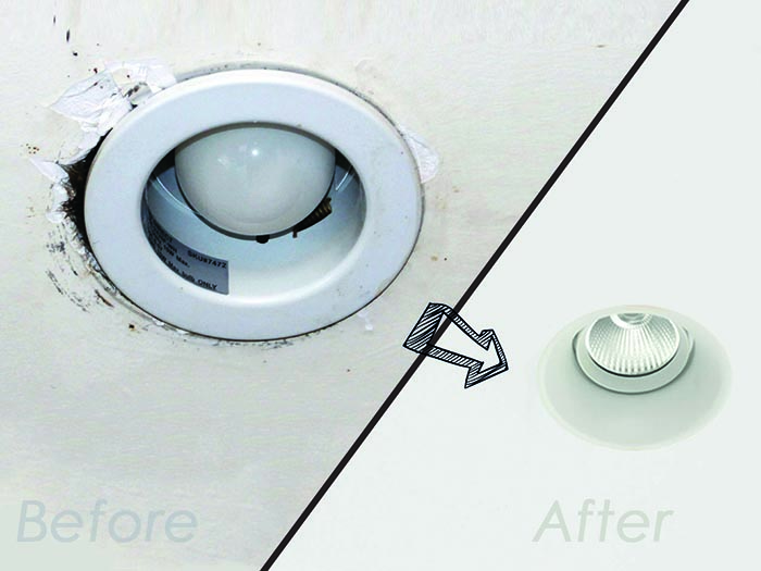 Resizing and flush mounting kits for downlights | Architecture & Design
