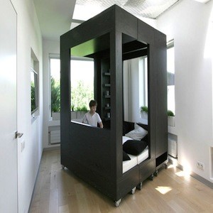 Modular cube on wheels converts room from play to study space ...