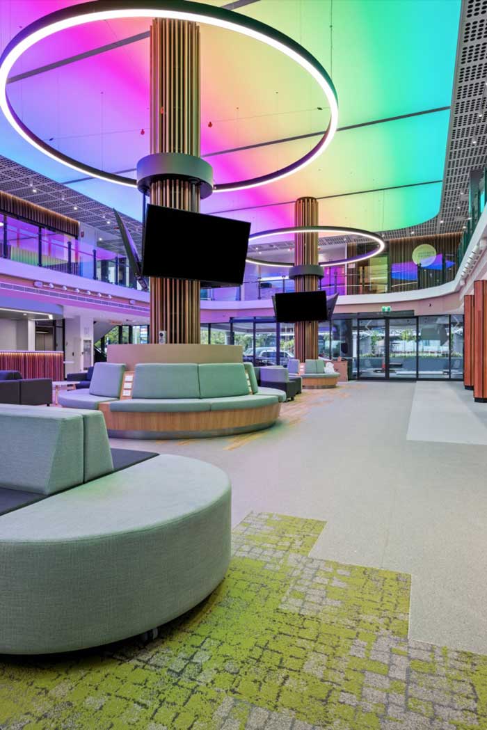 Newmat’s stretch ceiling with colour changing LED lights stand out at ...