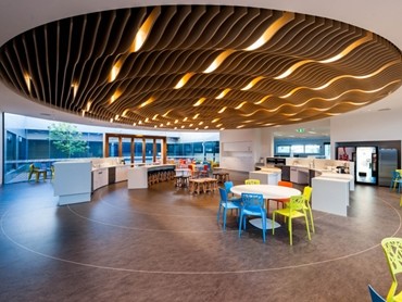 Unique rippling water effect achieved with SUPAWOOD slated blades in ...