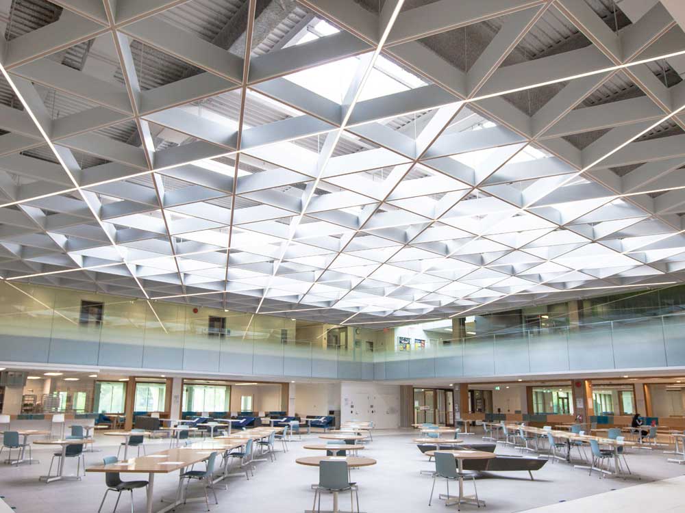Vertical baffles complement linear luminaires in new University of ...