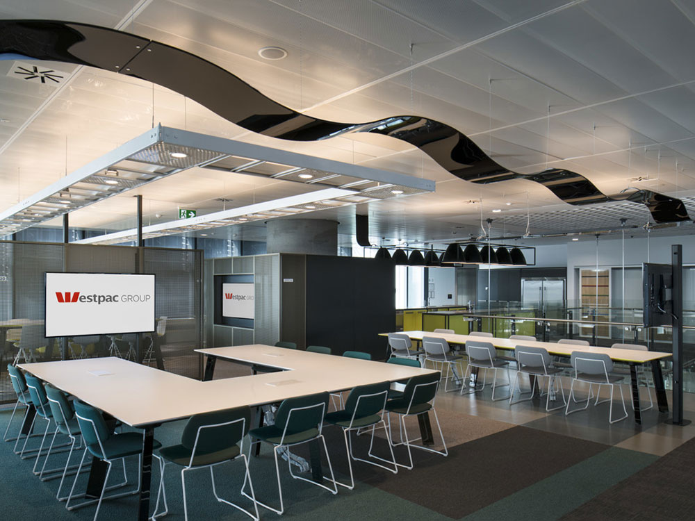 Multiple SAS metal ceiling systems installed at Westpac Barangaroo ...