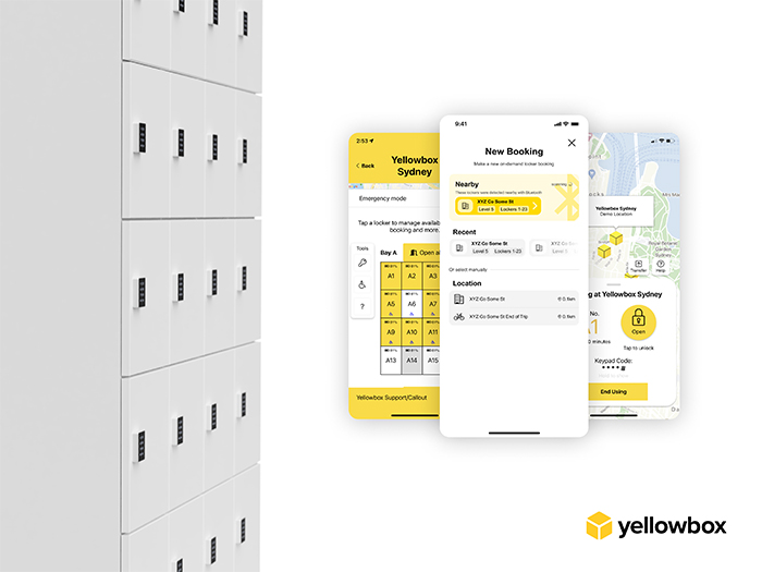 Yellowbox Phone Access Smart Locker Lock (App, Web, Integration) | Architecture & Design