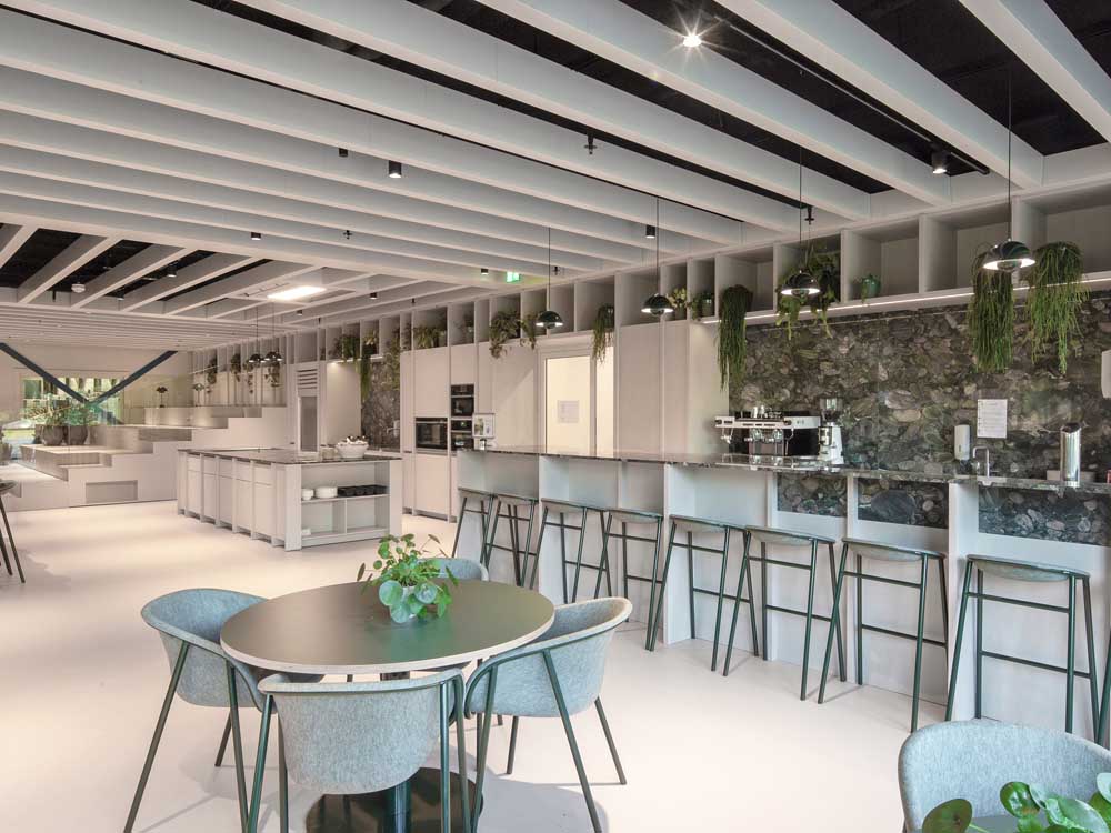 POLYLAM ceiling adds geometrically stimulating vibe to elho Tilburg ...