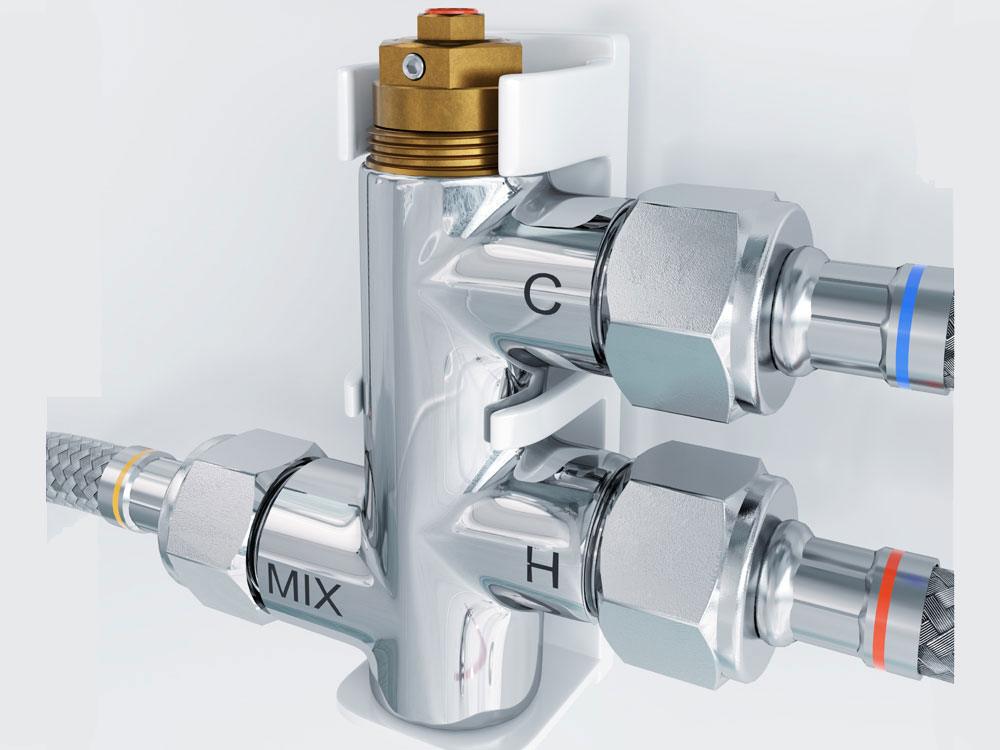 Leverage the space-saving design of the new Aquablend Mini TMV ...