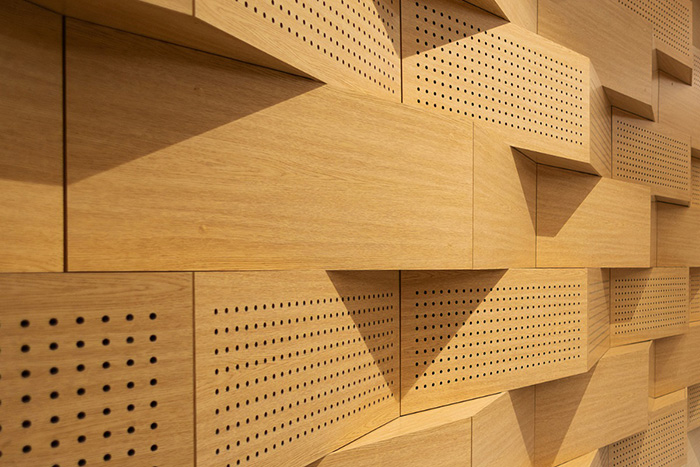 Custom sawtooth walls with Supacoustic and Supaline create unique 3D ...