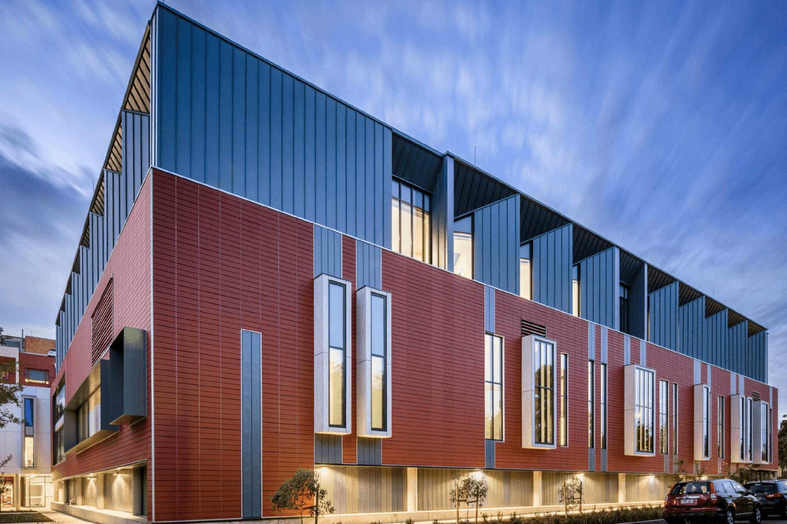 VMZINC cladding in Pigmento Blue, Pigmento Green, and Quartz-Zinc ...