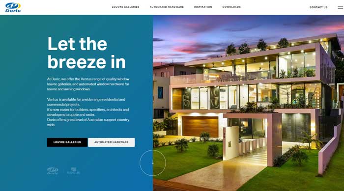 Doric launches new website for Ventus range | Architecture & Design